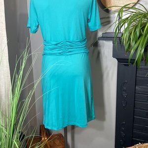 The Paragon | Dresses | The Paragon Teal Ruffle Side Empire Waist Dress ...
